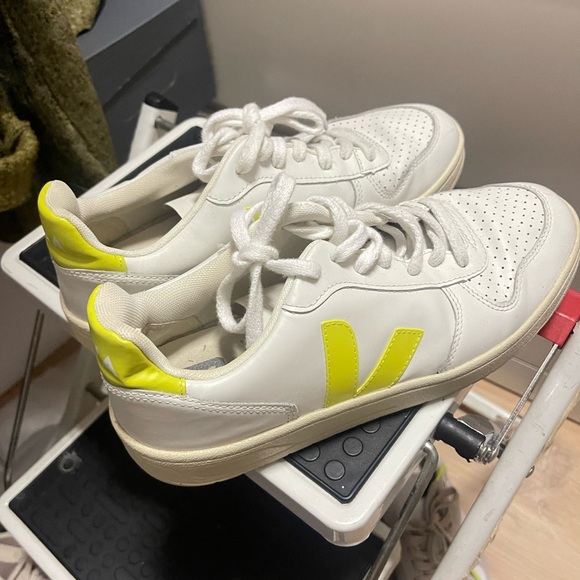 Veja | Shoes | Veja White And Yellow Sneakers | Poshmark